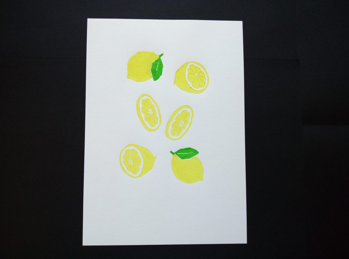 Lemon Lino Print - Heather Cogle