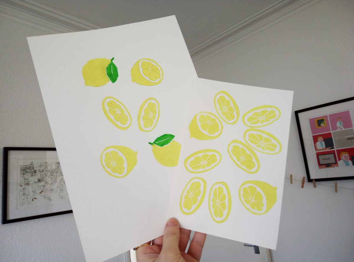 Lemon Lino Print - Heather Cogle