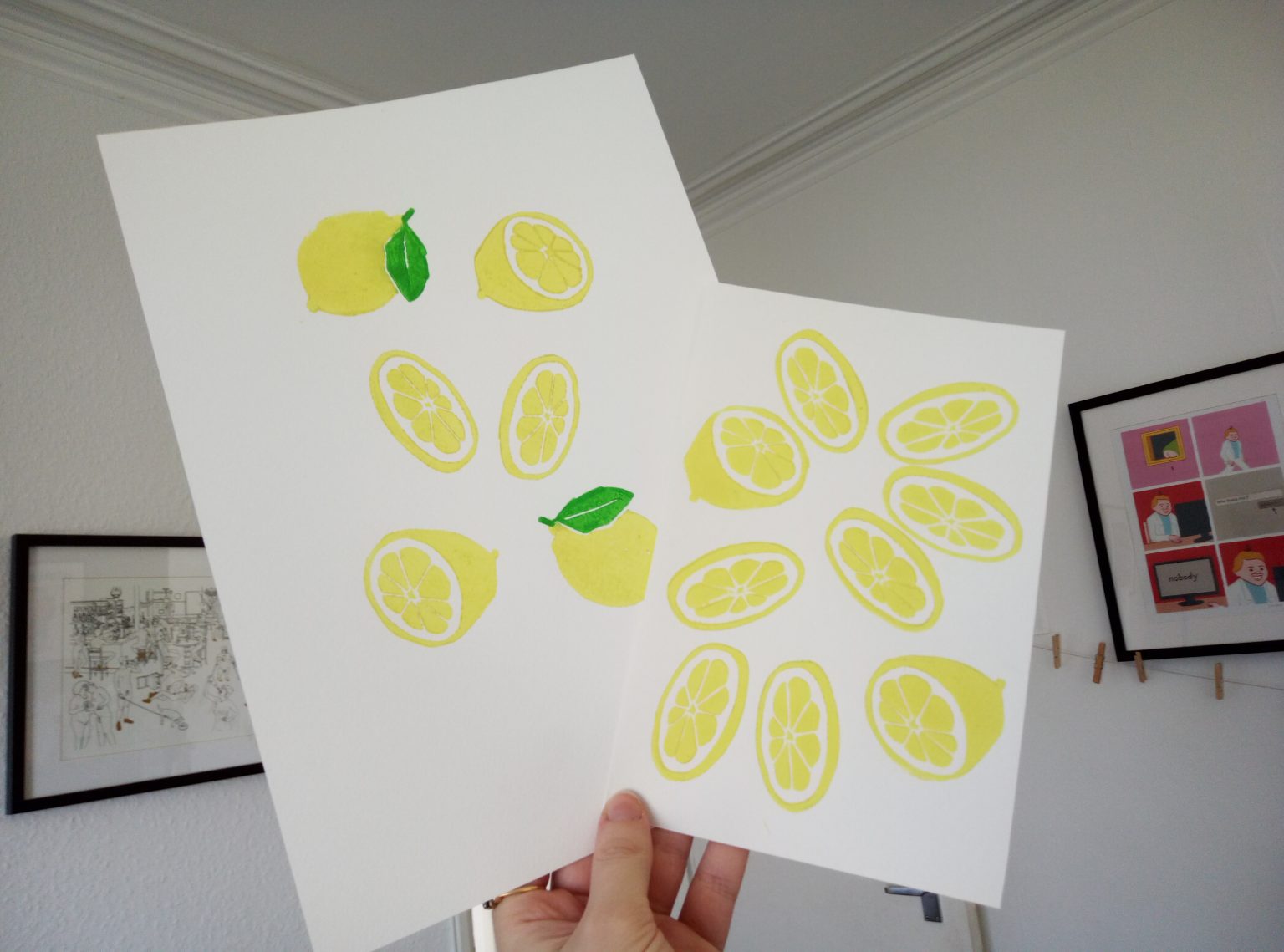 Lemon Lino Print - Heather Cogle